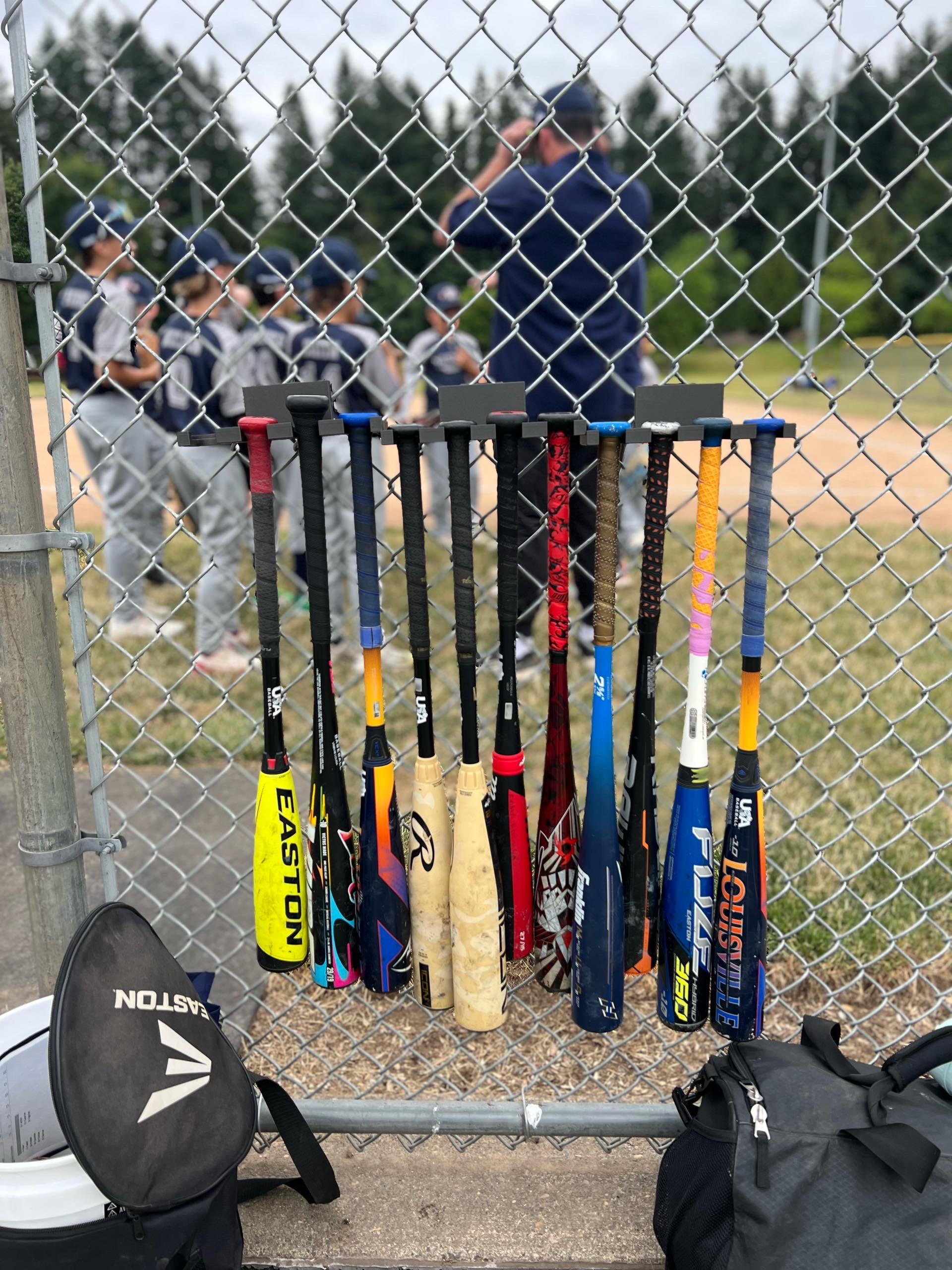 Softball/baseball Fence Mount Bat Holder – Custom 3D Printed With Built ...