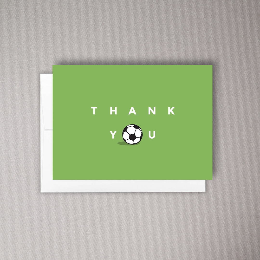 SOCCER THANK YOU Card for the Soccer Coach or Team Manager of Your ...