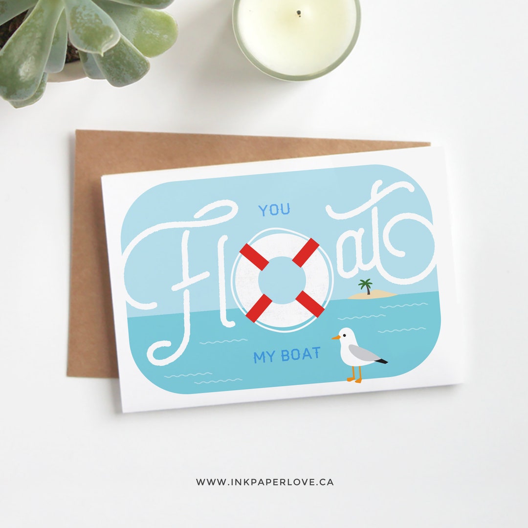 You Float My Boat Card I Love You Card Nautical Card for - Etsy