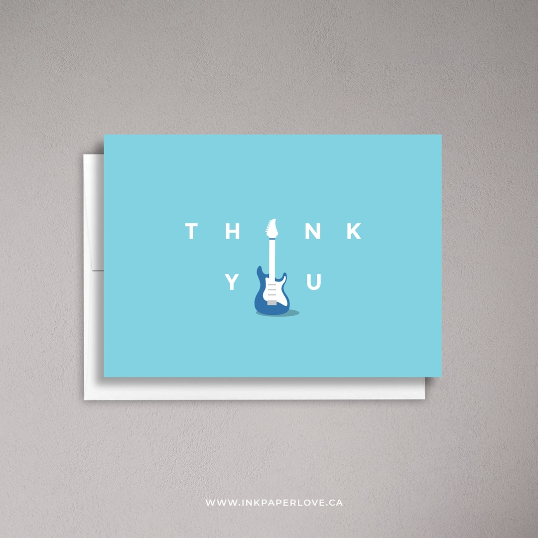 Guitar Teacher Thank You Card, Music Instructor Gift From Student for ...