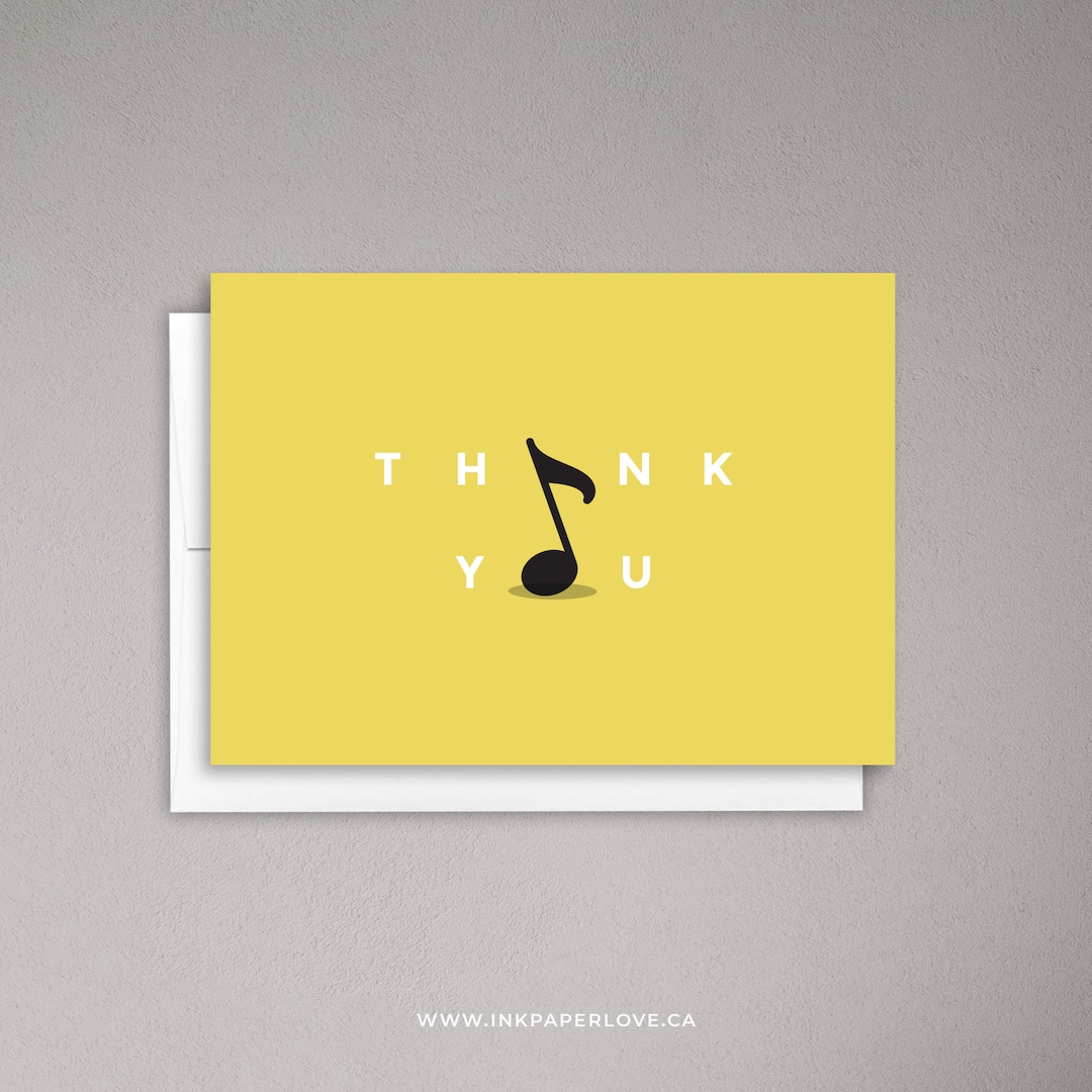 THANK YOU Card for Music Teacher Gifts, Piano Instructor Notecard ...