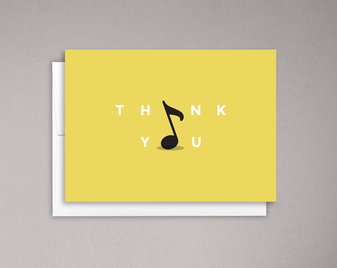 Music Thank You Card - Paper Cut Card - Musical Notes - for Music ...