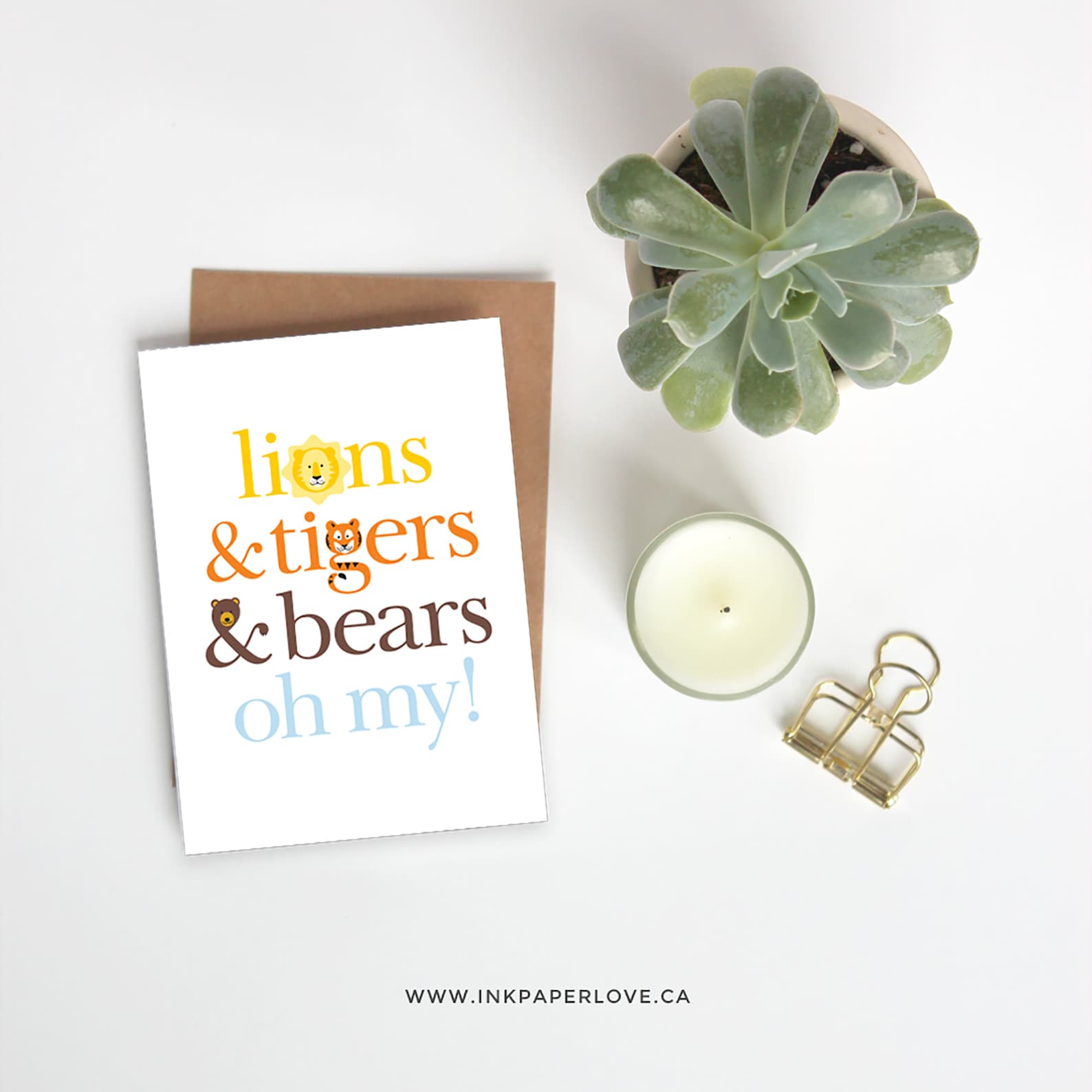 Lions and Tigers and Bears Oh My! Animal Card Using Illustration and ...
