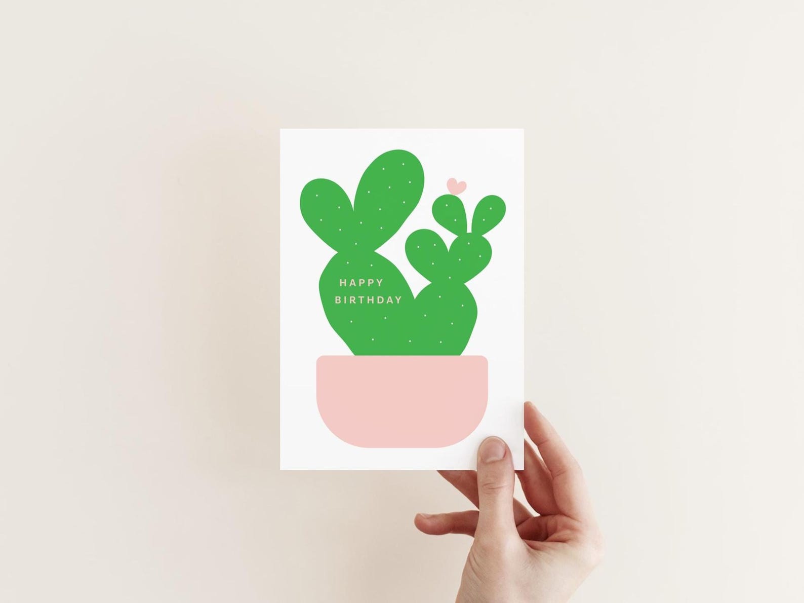 Cactus Happy Birthday Card for Succulent Plant Lovers - Etsy