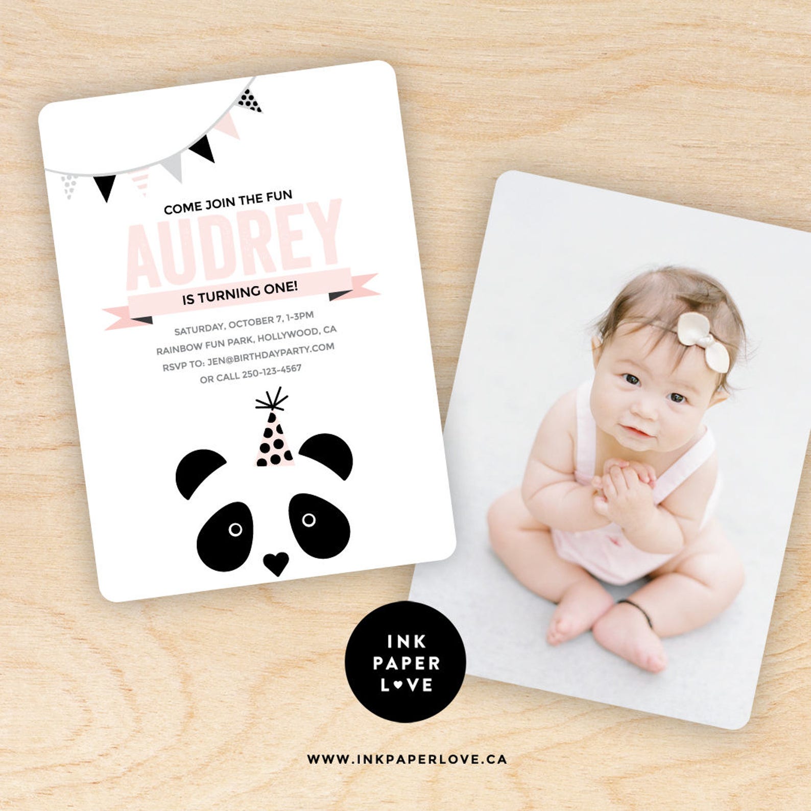 PANDA PARTY INVITATION is a Custom Printable Birthday Party - Etsy