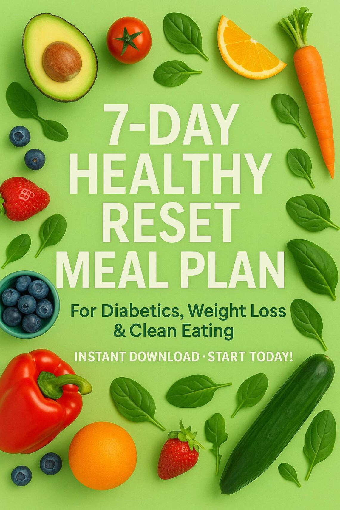 7-day Healthy Reset Meal Plan – Diabetic, Weight Loss & Clean Eating - Etsy