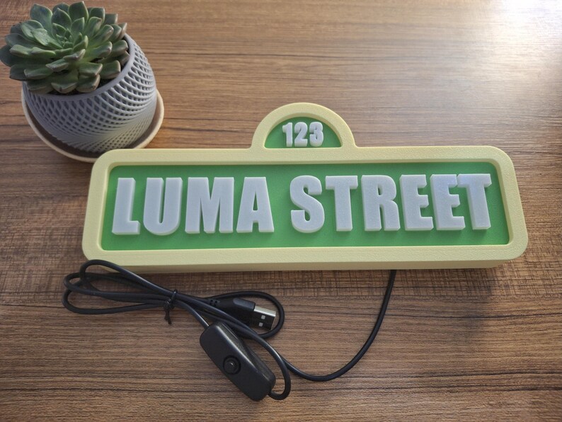 Personalized Sesame Street Style Sign - Nameplate: Kids Room Decor, USB ...