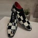 Handmade Men Black and White Check Square Design Shoes, Formal Office ...