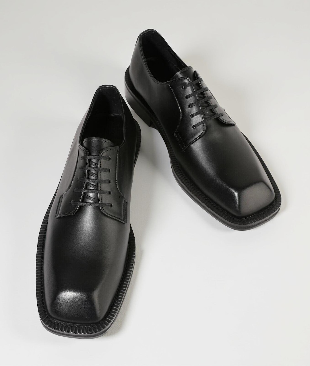 Men's Matte Black Leather Square Toe Oxford Derby Dress Shoes - Etsy