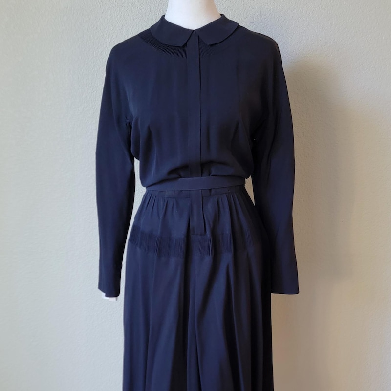 Navy Dress Crepe Silk - Etsy