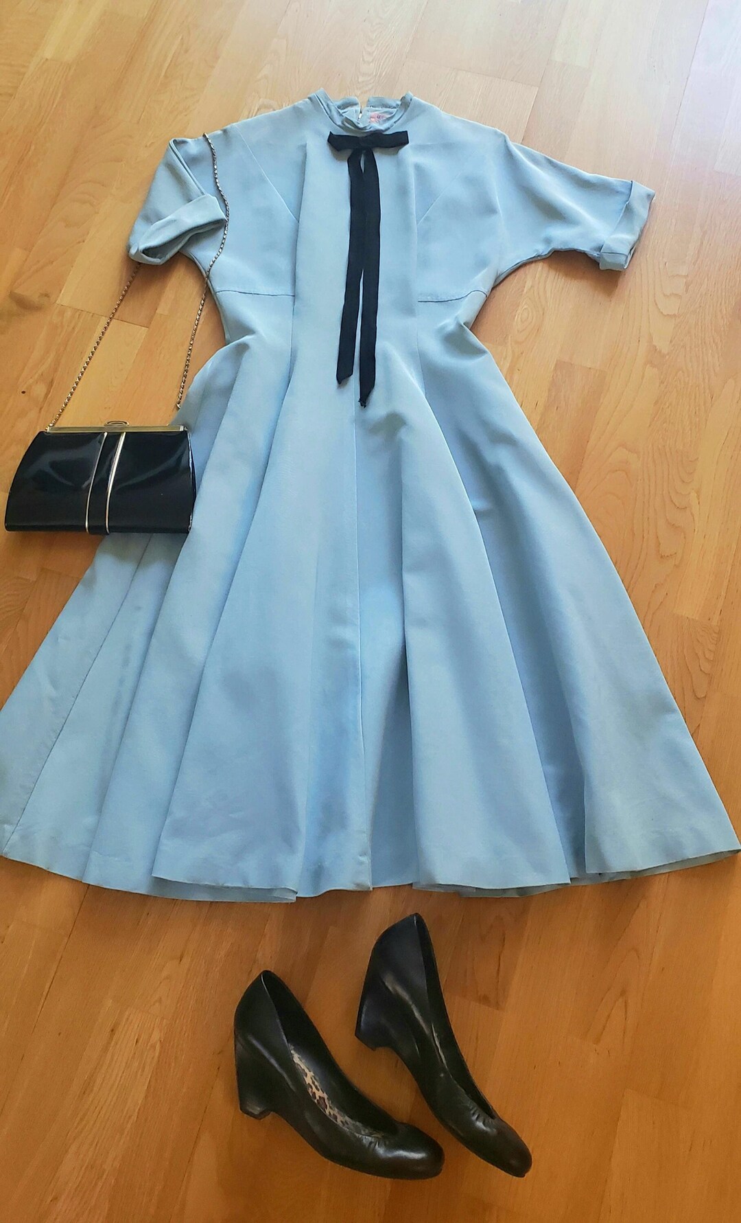 1950s Mitzi Morgan for Neusteters Rayon Gabardine Winter Weight Dress ...