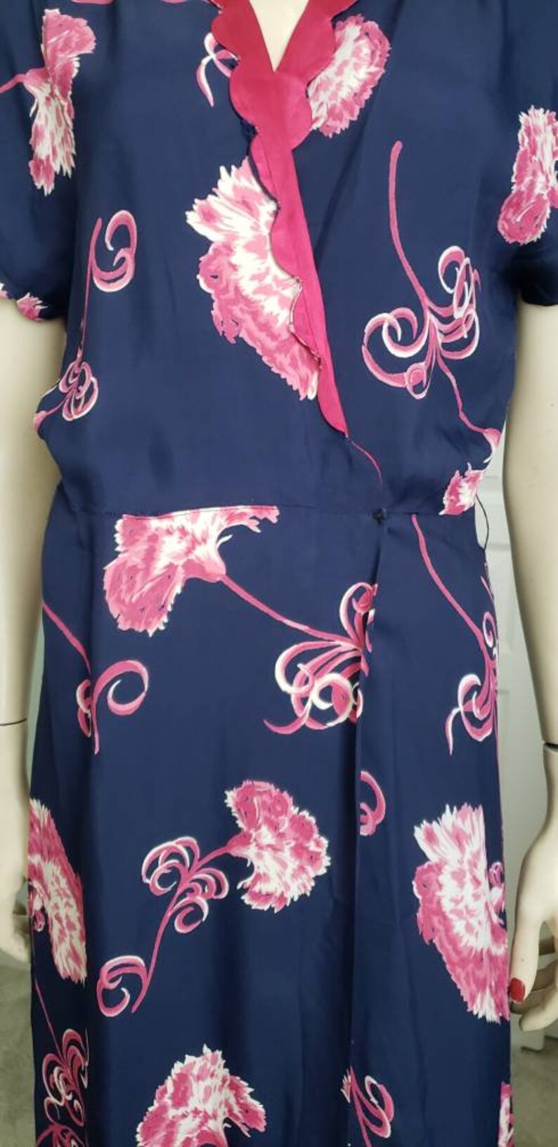 1940s Kamore Label Cold Rayon Dressing Gown / Novelty Print - Etsy