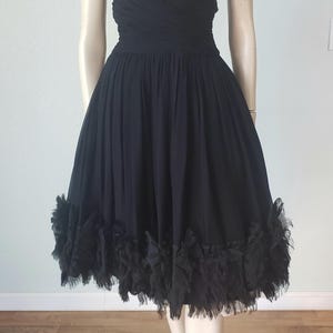 1960s LBD Chachacha Dress / 60s Silk Chiffon Cocktail Dress / 60s ...