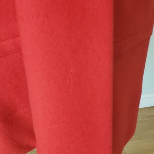 1960s Montaldos Red Felted Wool Coat With Cuffed Sleeves / Structured ...