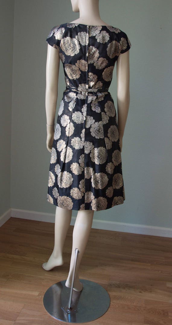 1960s Brocade Lame' Fit and Flare Dinner / Cocktail D… - Gem