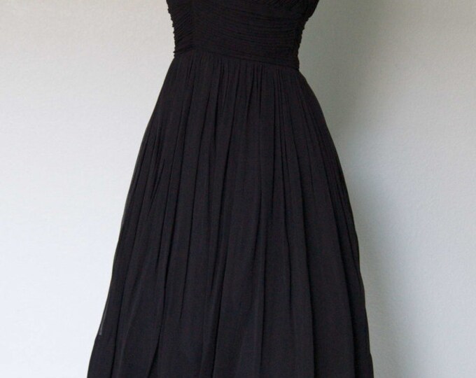1960s Carol Craig Black Grecian Pleated Cocktail Dress // - Etsy