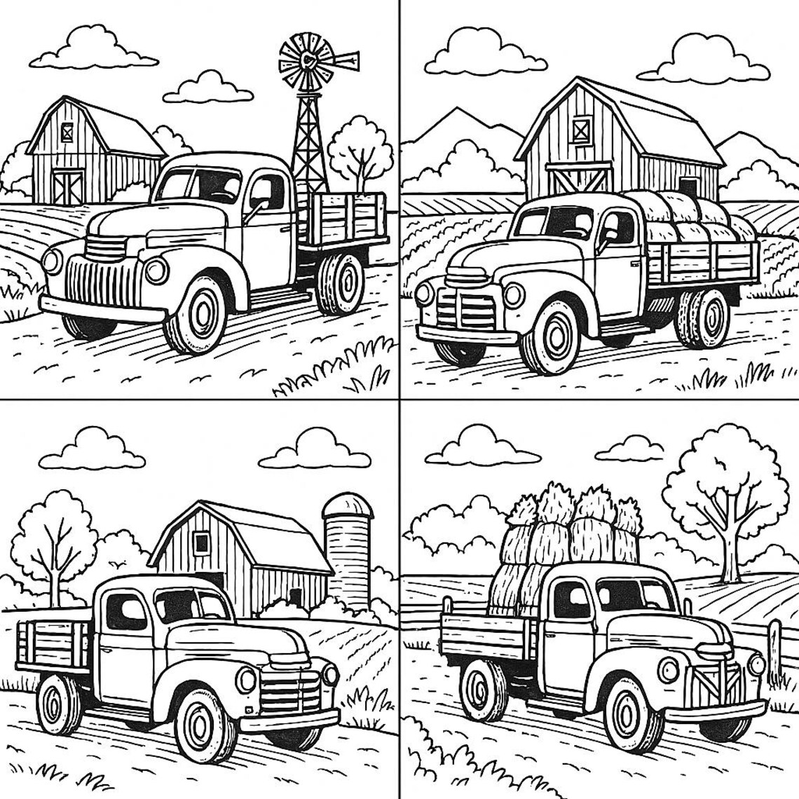 Wholesome Farm Family Coloring Pages - Etsy
