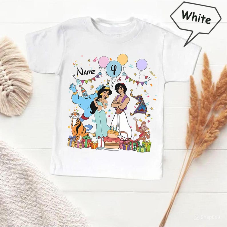 Personalized Name Disney Jasmine Birthday T-shirt, Disney Jasmine ...