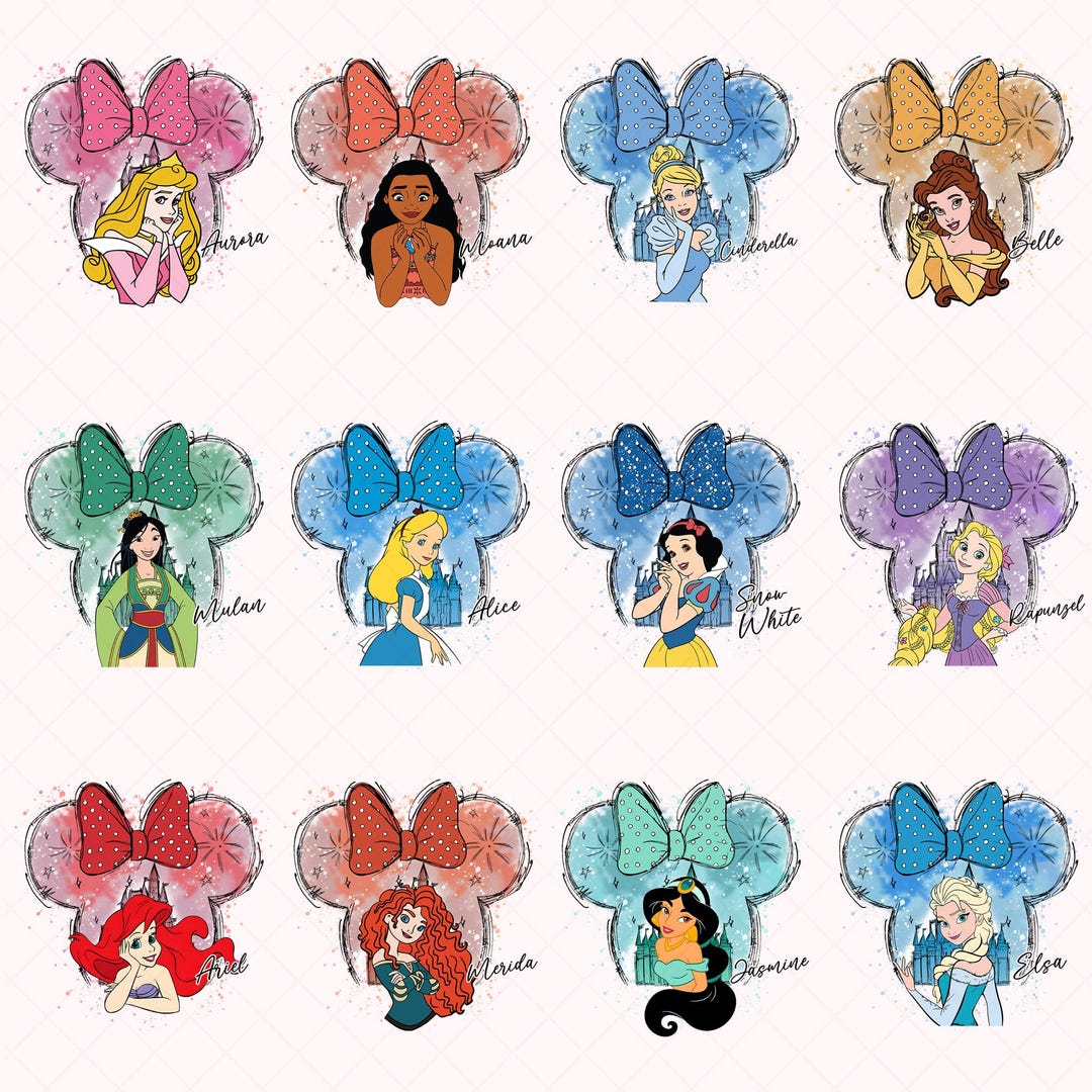 Coquette Bow Princess Png Bundle, Coquette Cartoon Png, Princess ...