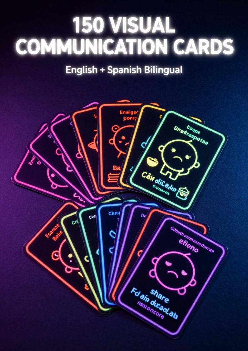 Bilingual Visual Communication Cards | Daily Routine, Emotions, Social ...