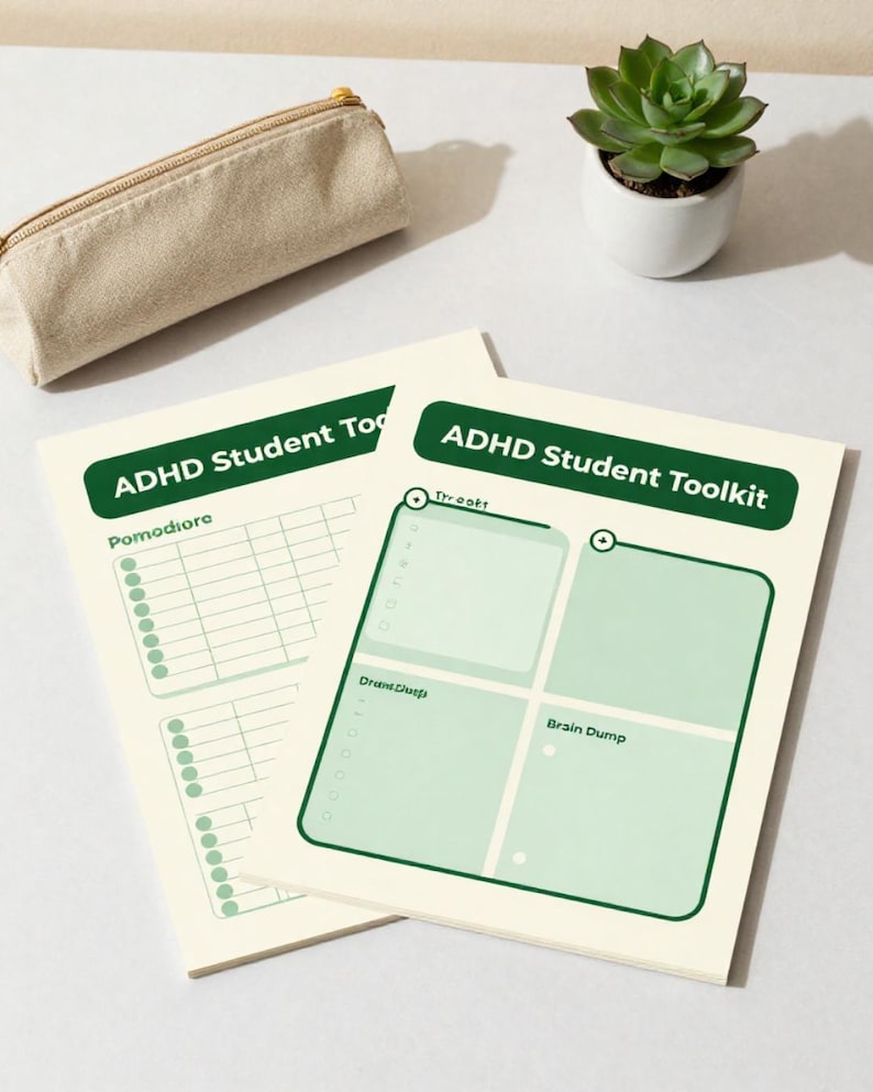 ADHD Student Toolkit Printable PDF | Stundy Planner for Teens | Exam ...