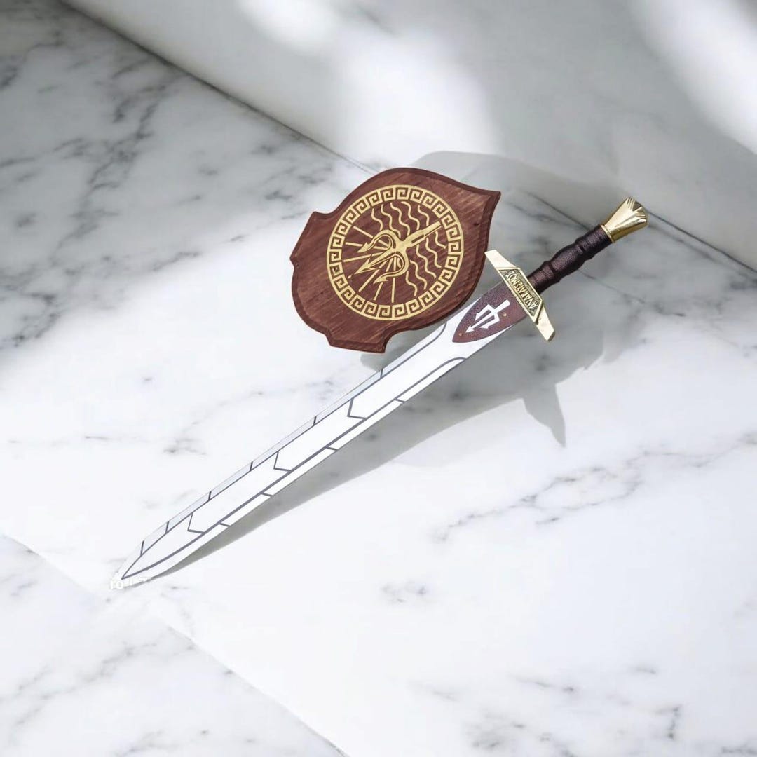 Custom Hand Made Riptide Percy Jackson Sword With Wall Plaque, Full ...