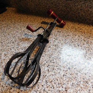 Ecko Vintage Egg Beater Mixer With Red and Cream Wood Handle Made in ...