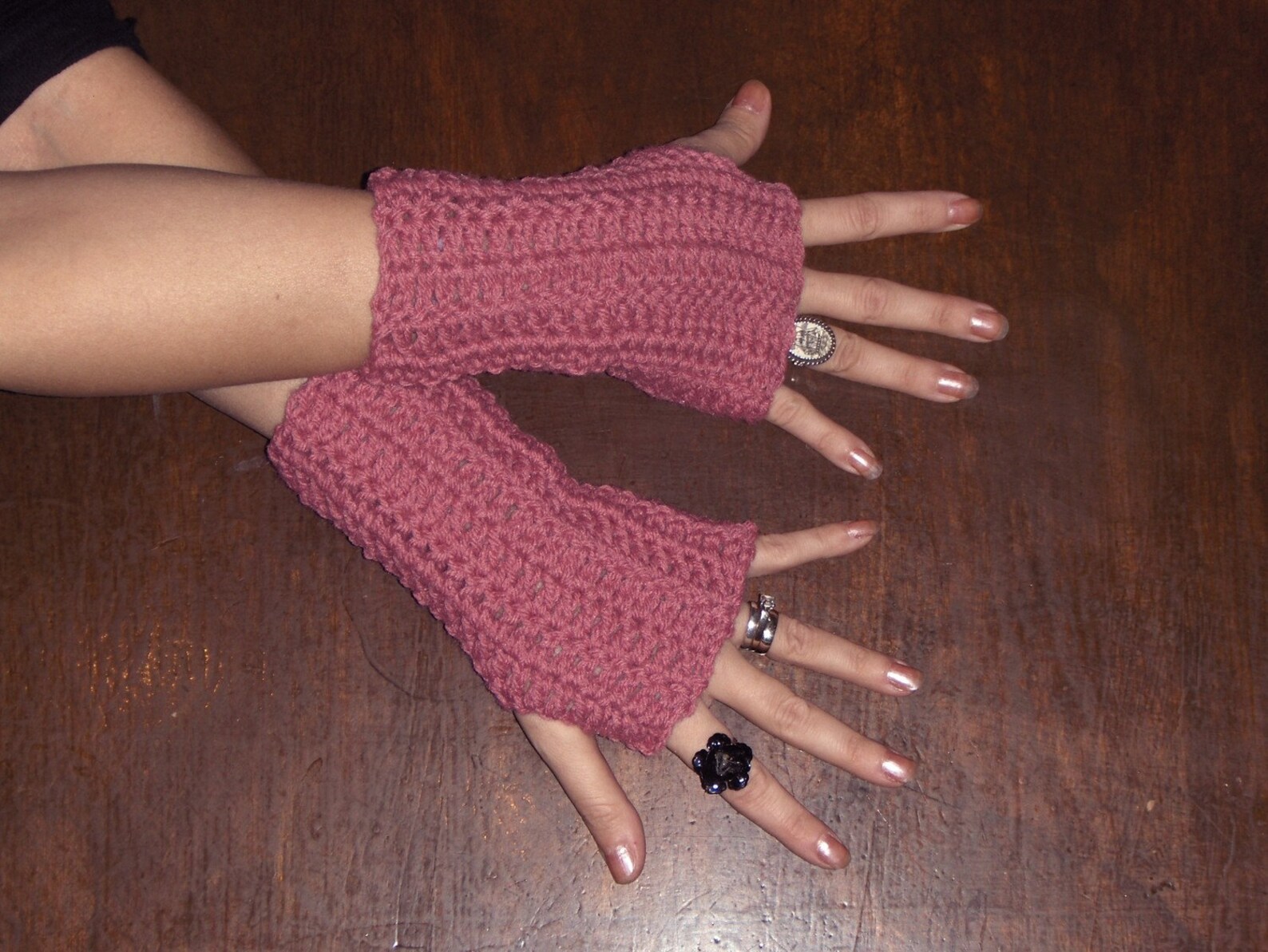 The Bubble Gum Fingerless Gloves Bubbly Pink Crochet Arm Warmers Boho ...