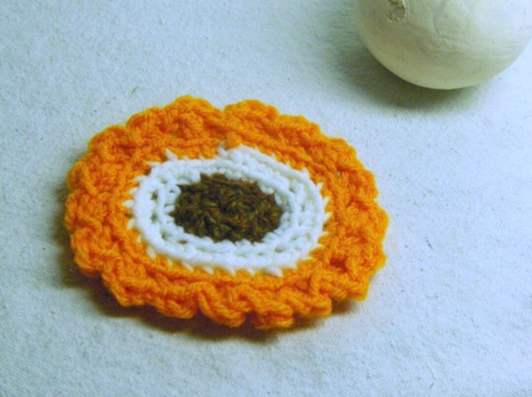 Mini Doll House Crocheted Oval Rug or Bath Matt Rustic Orange Fall Rug ...