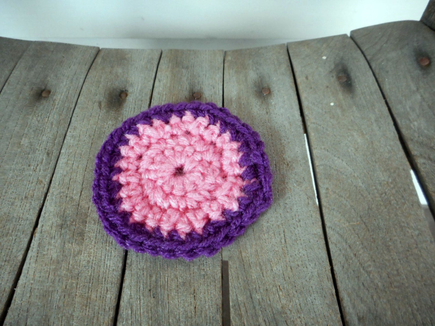 Mini Doll House Crocheted Round Rug in Pink & Amethys. Round | Etsy
