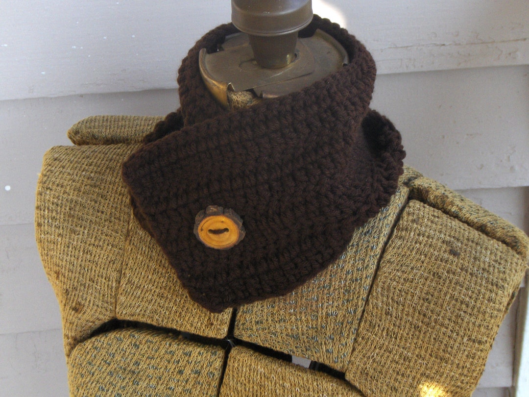 The Coffee & Timber Cowl Rustic Crochet Handmade Crocheted Neck Wrap ...
