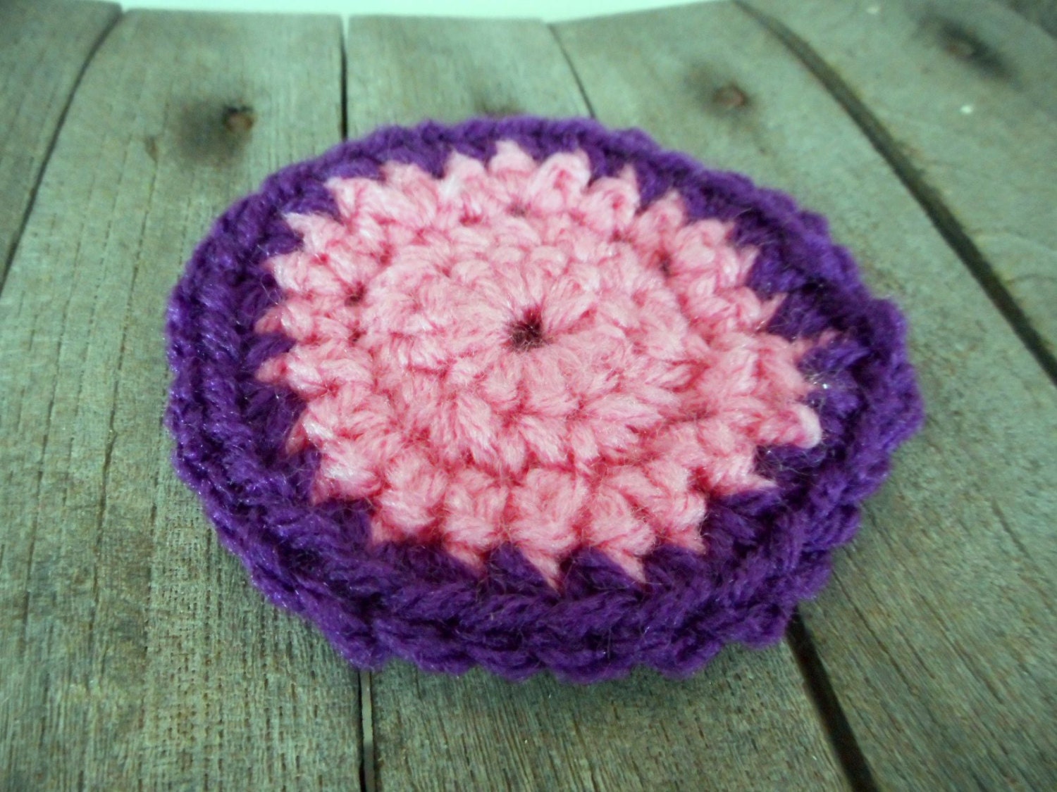 Mini Doll House Crocheted Round Rug in Pink & Amethys. Round | Etsy