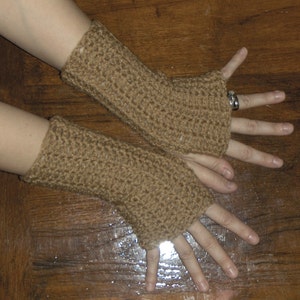 Feathered Fawn Fingerless Texting Gloves BOHO Handmade Crochet Arm ...