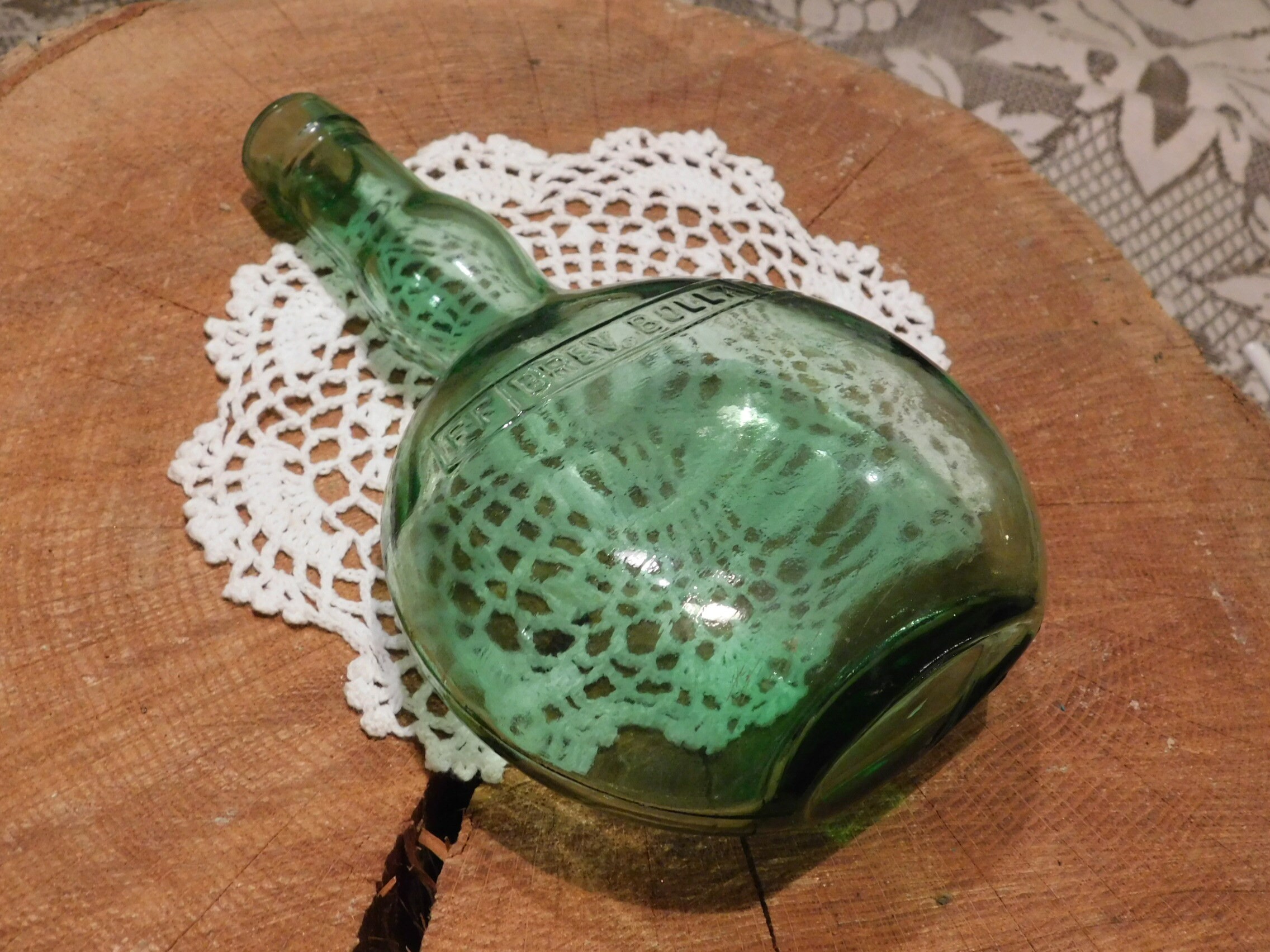 Collectible Glass Collectibles Vintage Green Bottle Bre Bolla Decanter ...