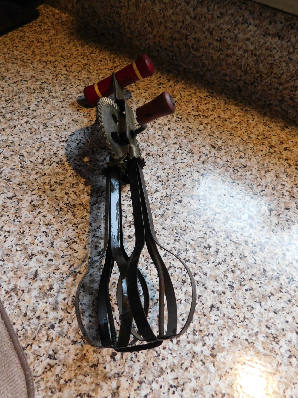 Ecko Vintage Egg Beater Mixer With Red and Cream Wood Handle - Etsy