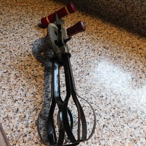 Ecko Vintage Egg Beater Mixer With Red and Cream Wood Handle Made in ...