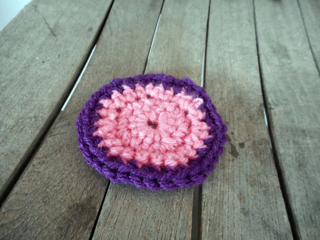 Mini Doll House Crocheted Round Rug in Pink & Amethys. Round, Handmade ...