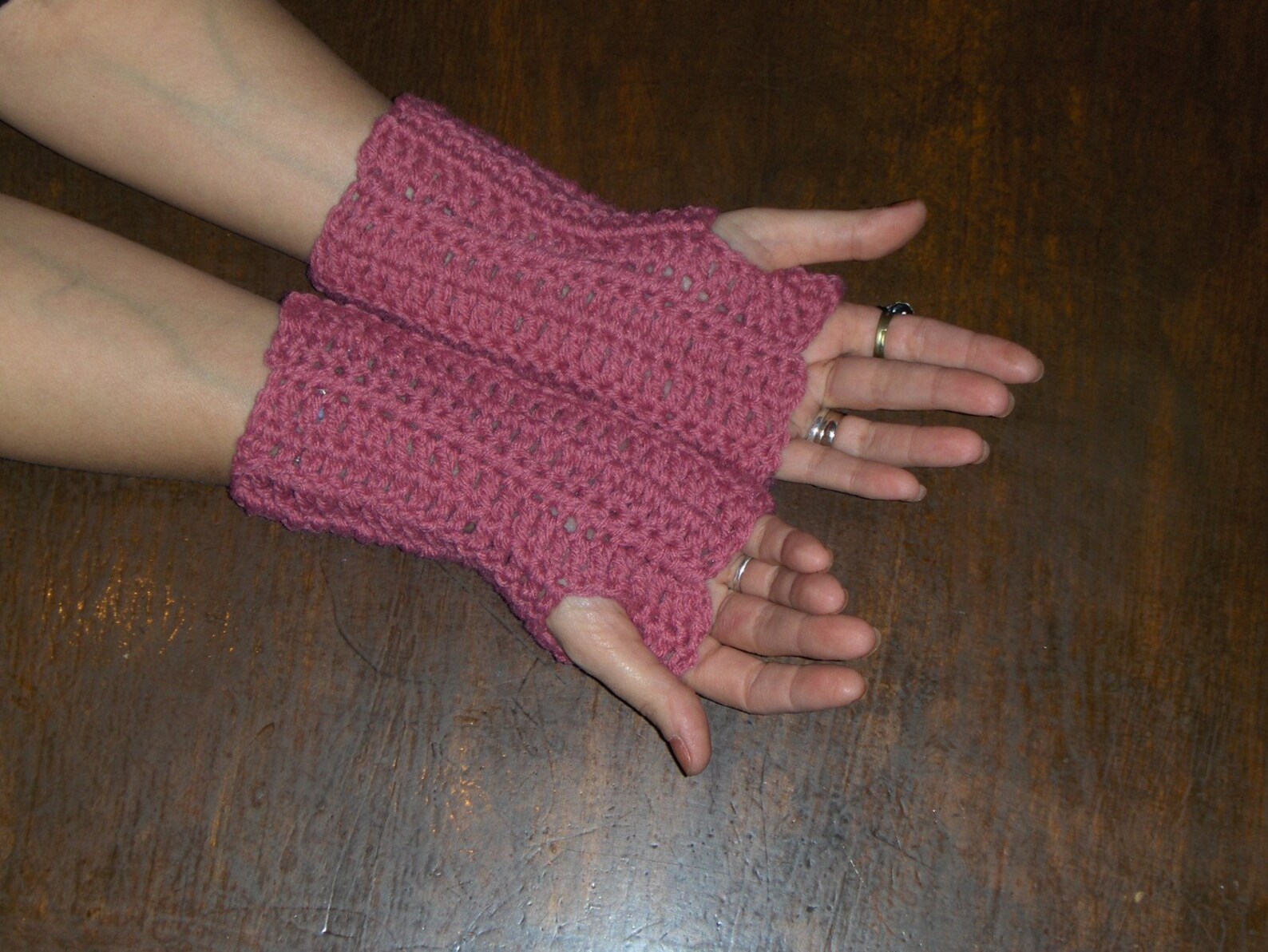 The Bubble Gum Fingerless Gloves Bubbly Pink Crochet Arm Warmers Boho ...