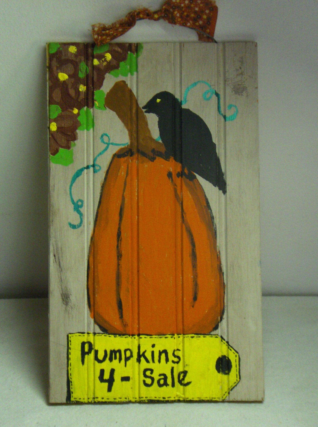The Pumpkins 4 Sale Handmade Sign Rustic Hand Painted Prim Wood Wall ...