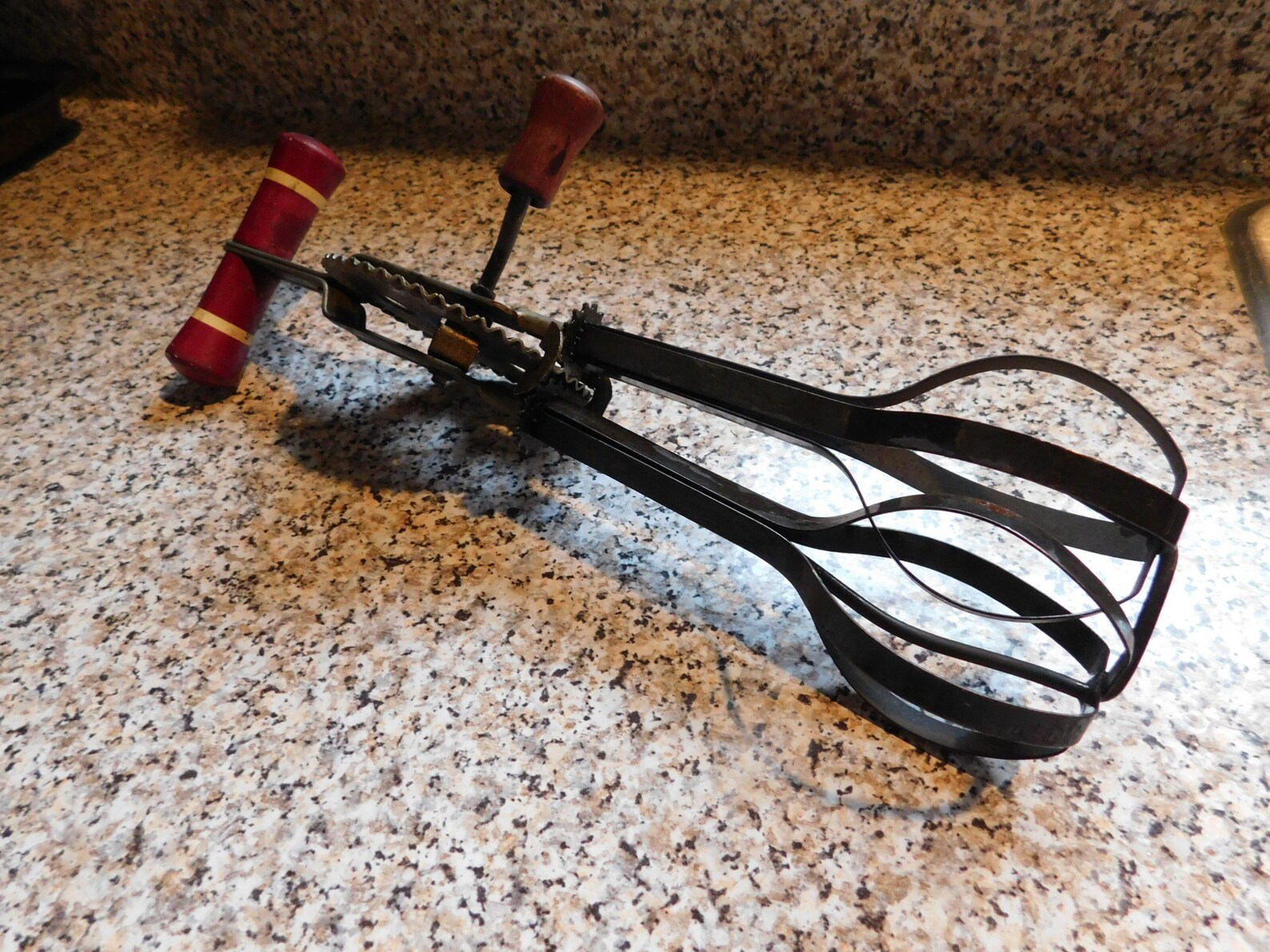 Ecko Vintage Egg Beater Mixer with Red and cream Wood Handle | Etsy