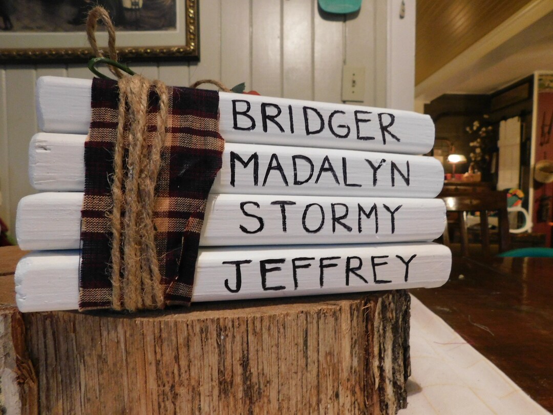 Your Story Book Stack. "books" Made From Recycled Wood. Painted to Your ...