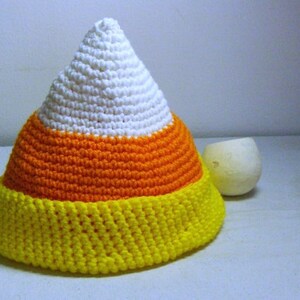 Candy Corn Crocheted Adult Sized Halloween Hat- Made to Order. Bohemian ...