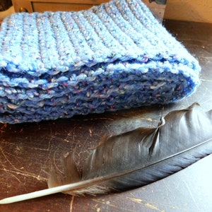 The Watercolor Boho Crocheted Handmade Periwinkle Blue Long Scarf. # ...