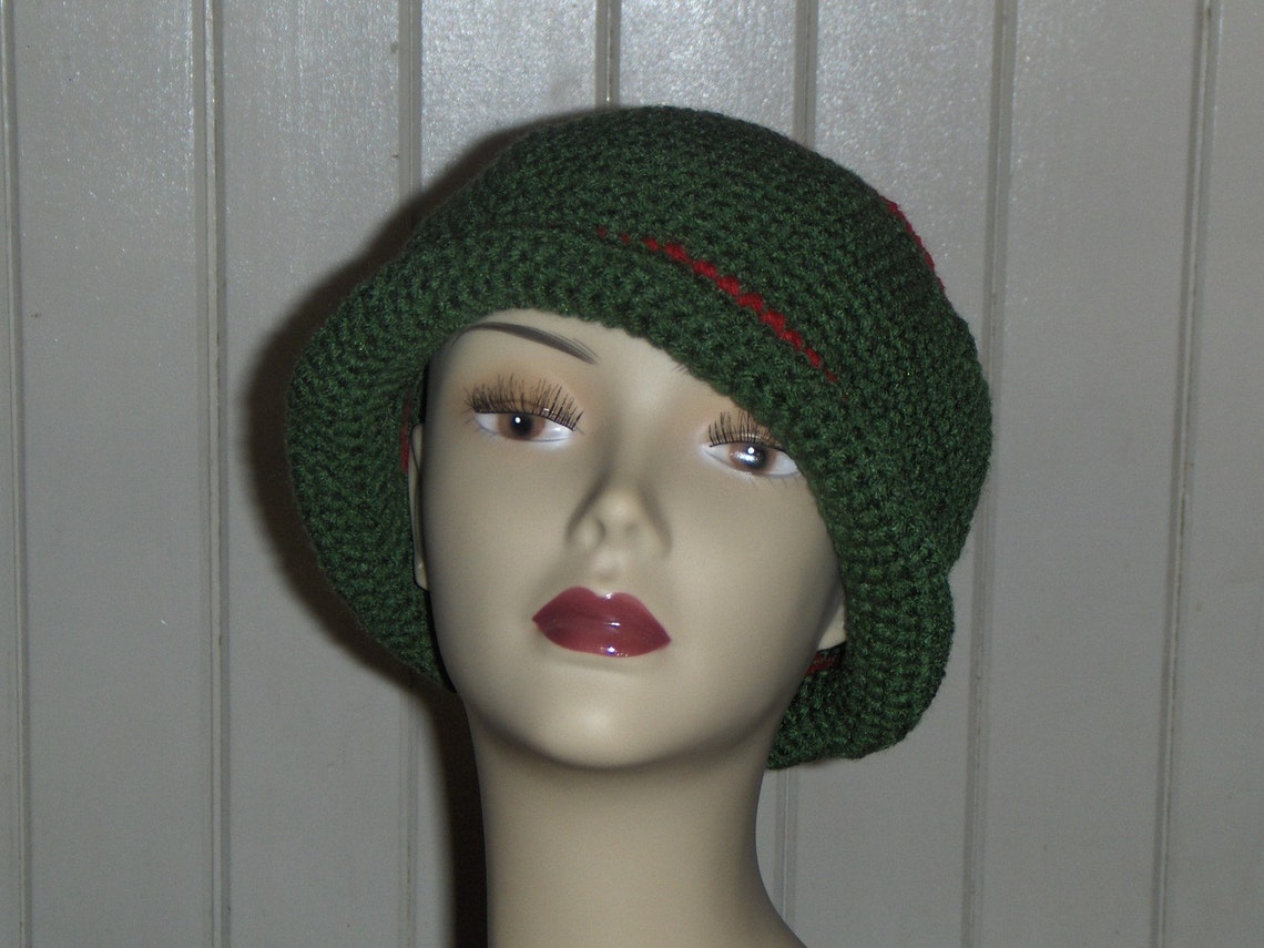 The Rose and Thistle Victorian Style Crochet Cloch Jaunty Hat | Etsy