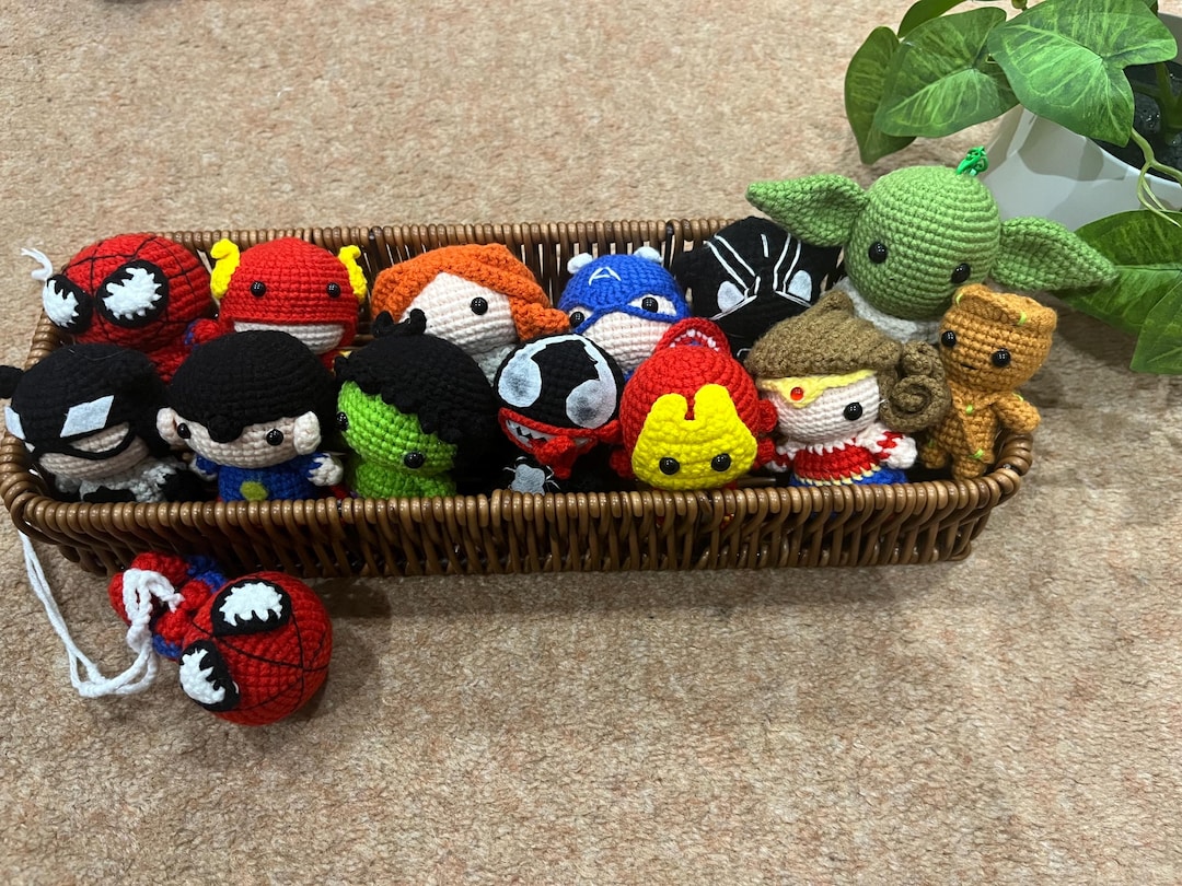 Superhero Crochet Keychains: Marvel and DC Inspired Set - Version 2 - Etsy