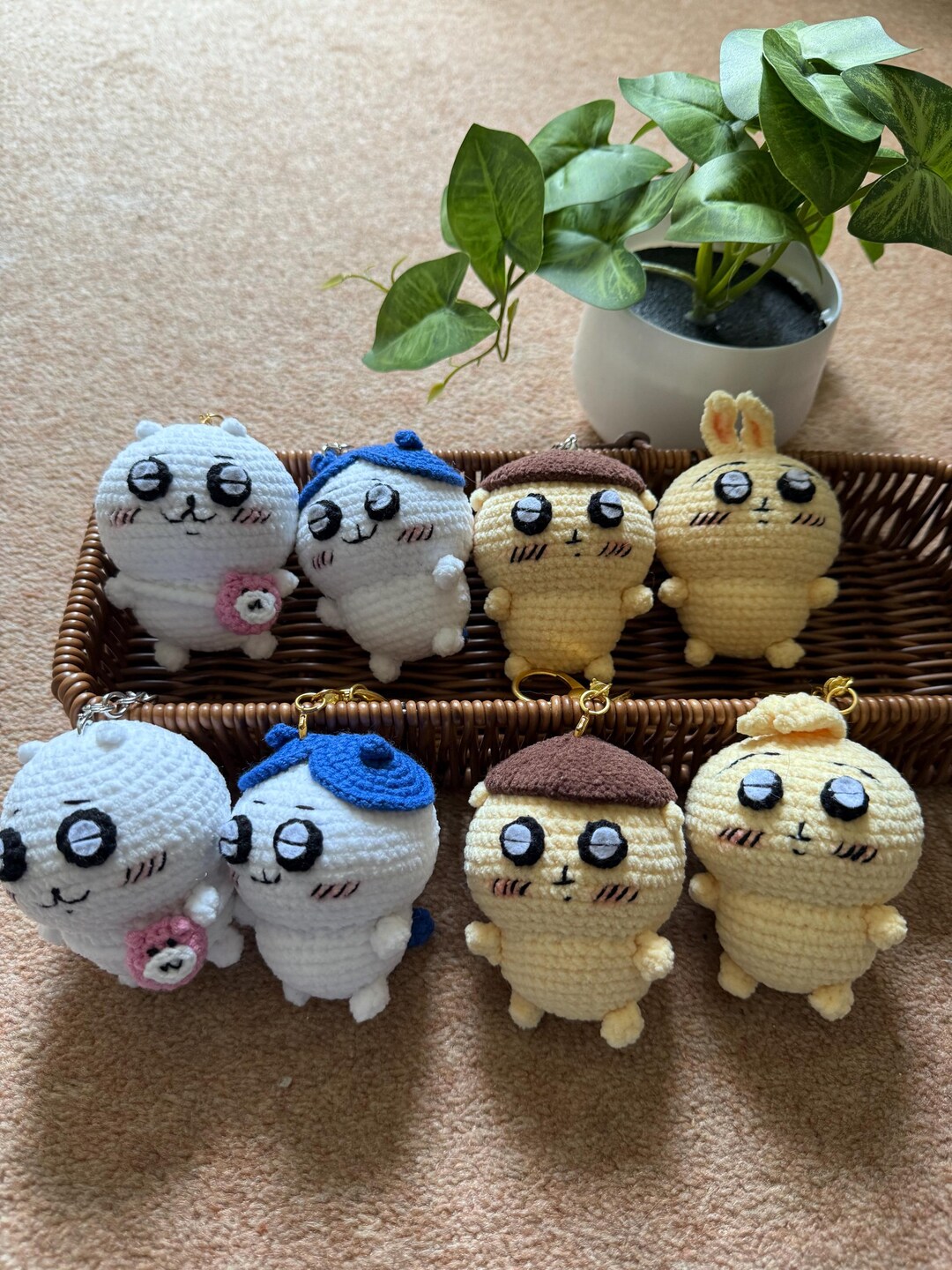 Chiikawa Crochet Keychain: Handmade Kawaii Plush Amigurumi - Etsy