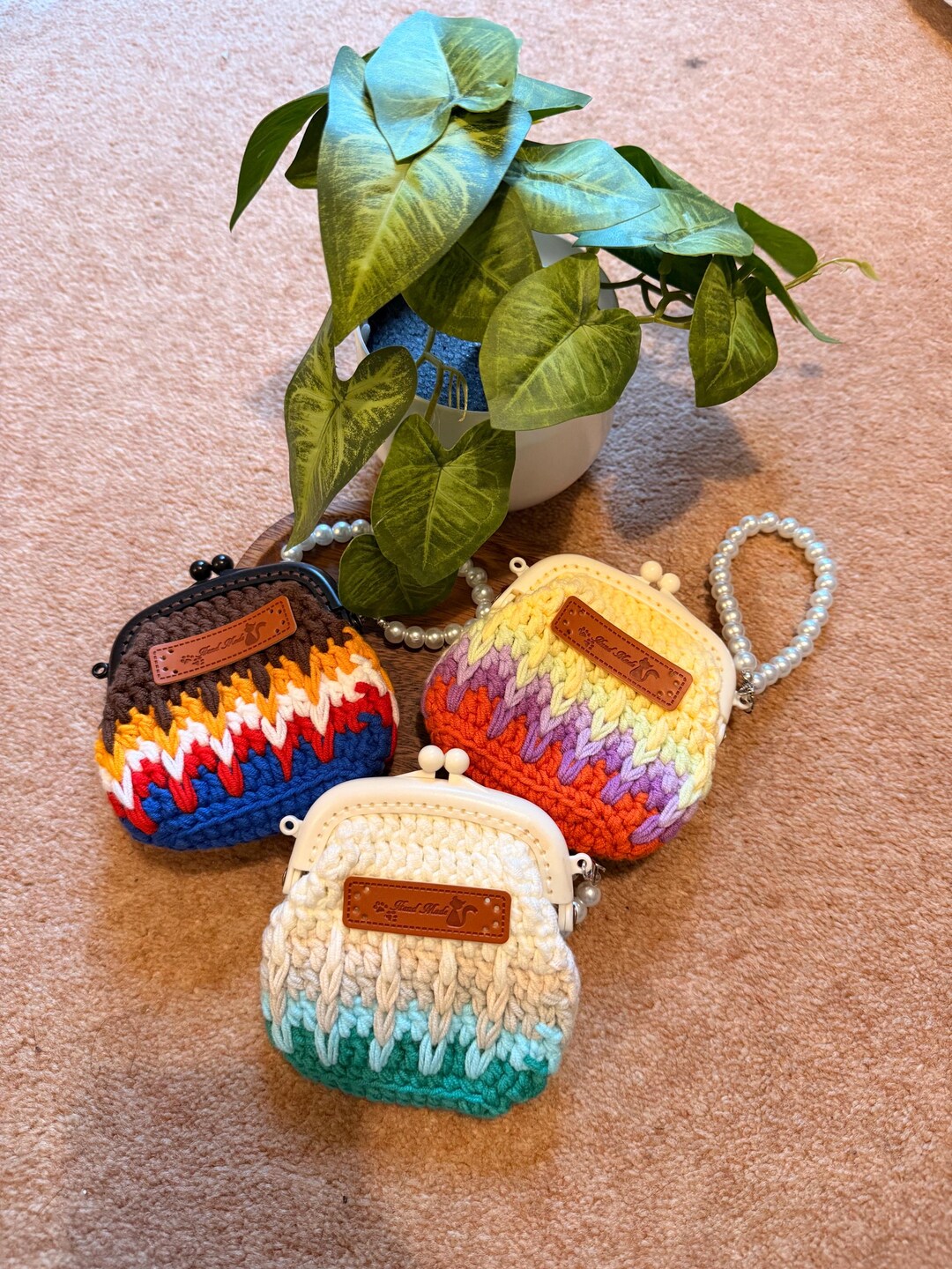 Handmade Crochet Kiss Lock Pouch, Coin & Card Purse - Etsy