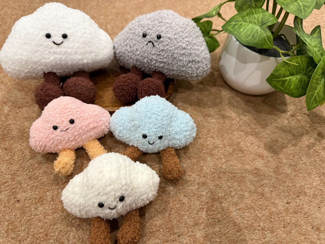 Handmade Amigurumi Cloud Plush: Kawaii Pastel Pillow Doll - Etsy