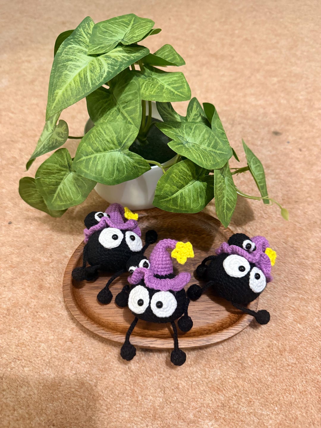 Crochet Witch Soot Plush - Handmade Black Fuzzy Creature - Etsy