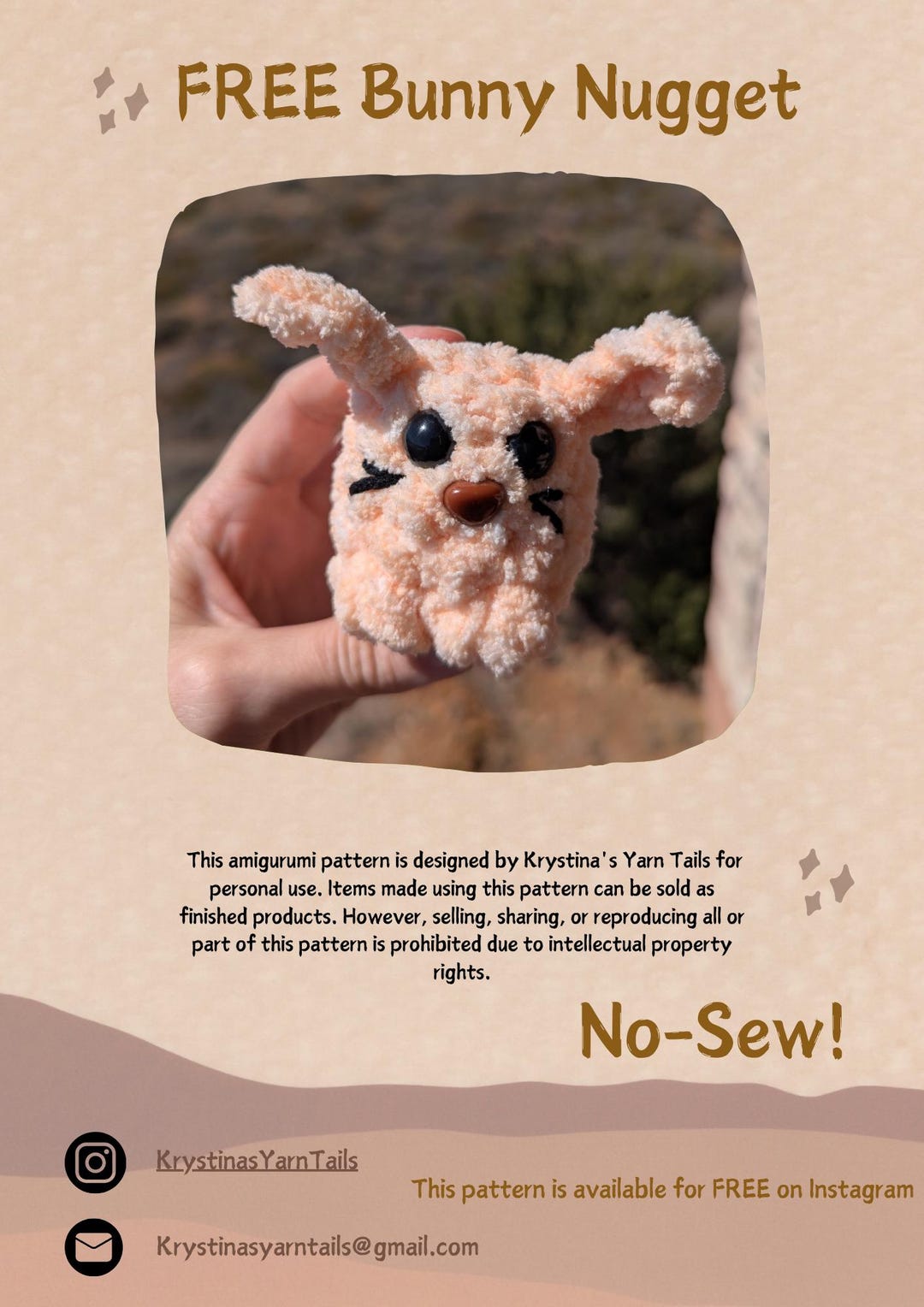 FREE Bunny Nugget No-sew Crochet Pattern - Etsy